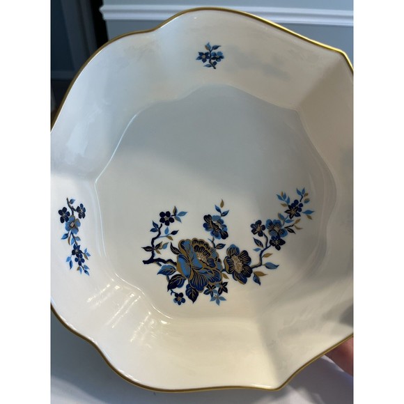 Lenox | Accents | Vintage Lenox Pagoda Fluted Large 9 Bowl Blue Floral ...